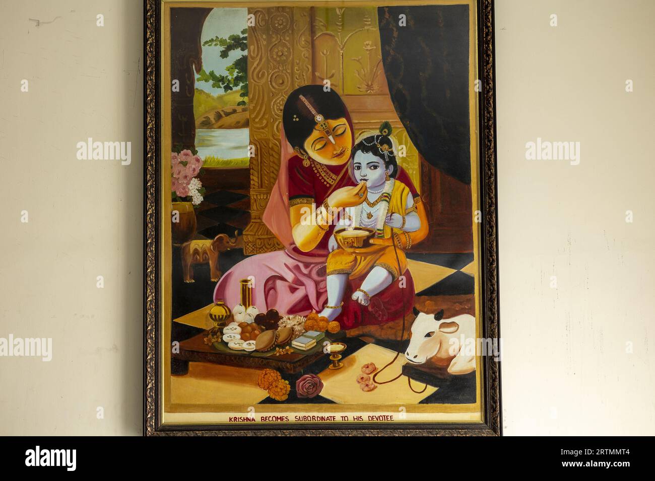 ISKCON temple in Juhu, Mumbai, India. Painting : Krishna becomes ...