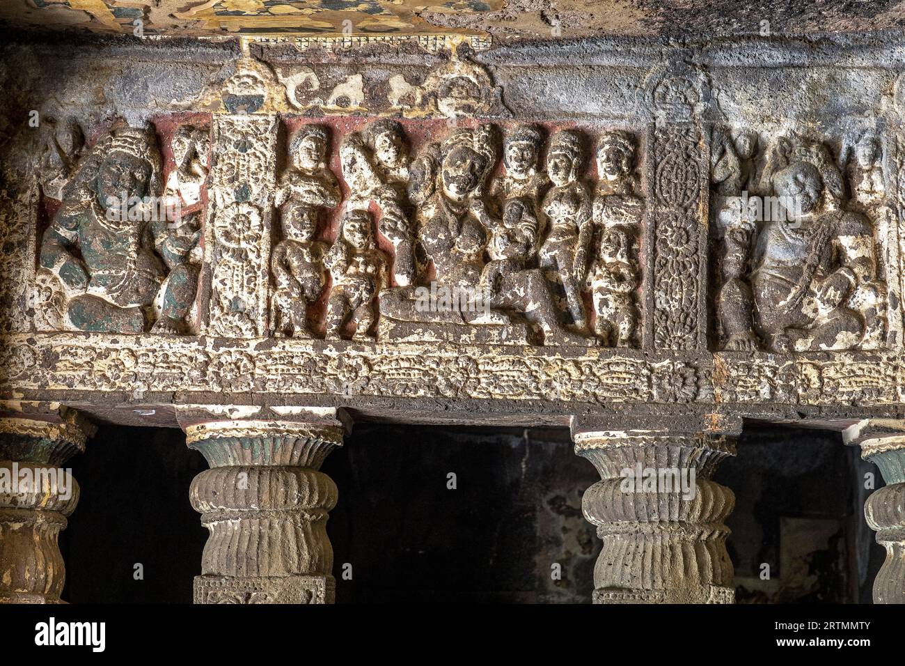 Ajanta caves, a UNESCO World Heritage Site in Maharashtra, India. Cave ...