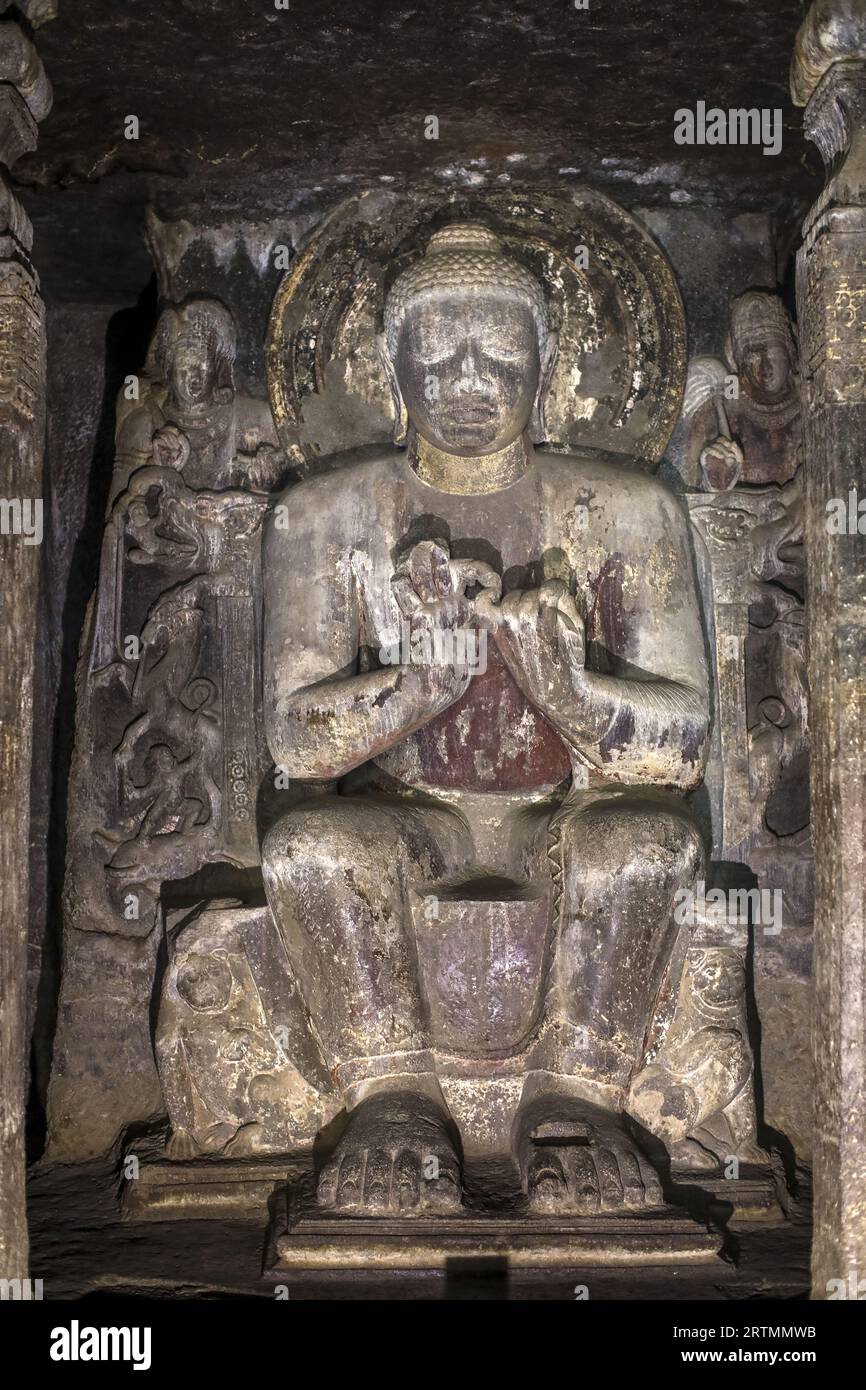 Ajanta caves, a UNESCO World Heritage Site in Maharashtra, India. Cave ...