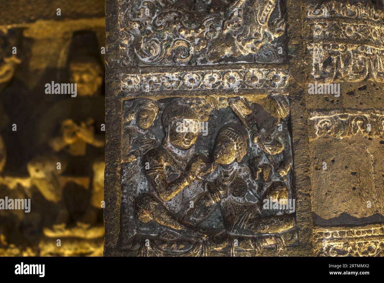 Ajanta caves, a UNESCO World Heritage Site in Maharashtra, India. Cave ...