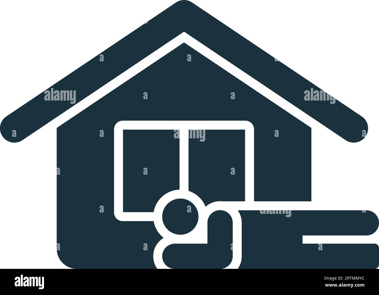 Homeless shelter icon. Monochrome simple sign from charity and non ...