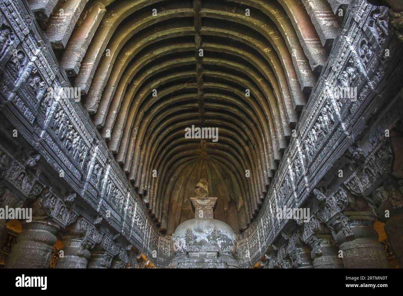 Ajanta caves, a UNESCO World Heritage Site in Maharashtra, India. Cave ...