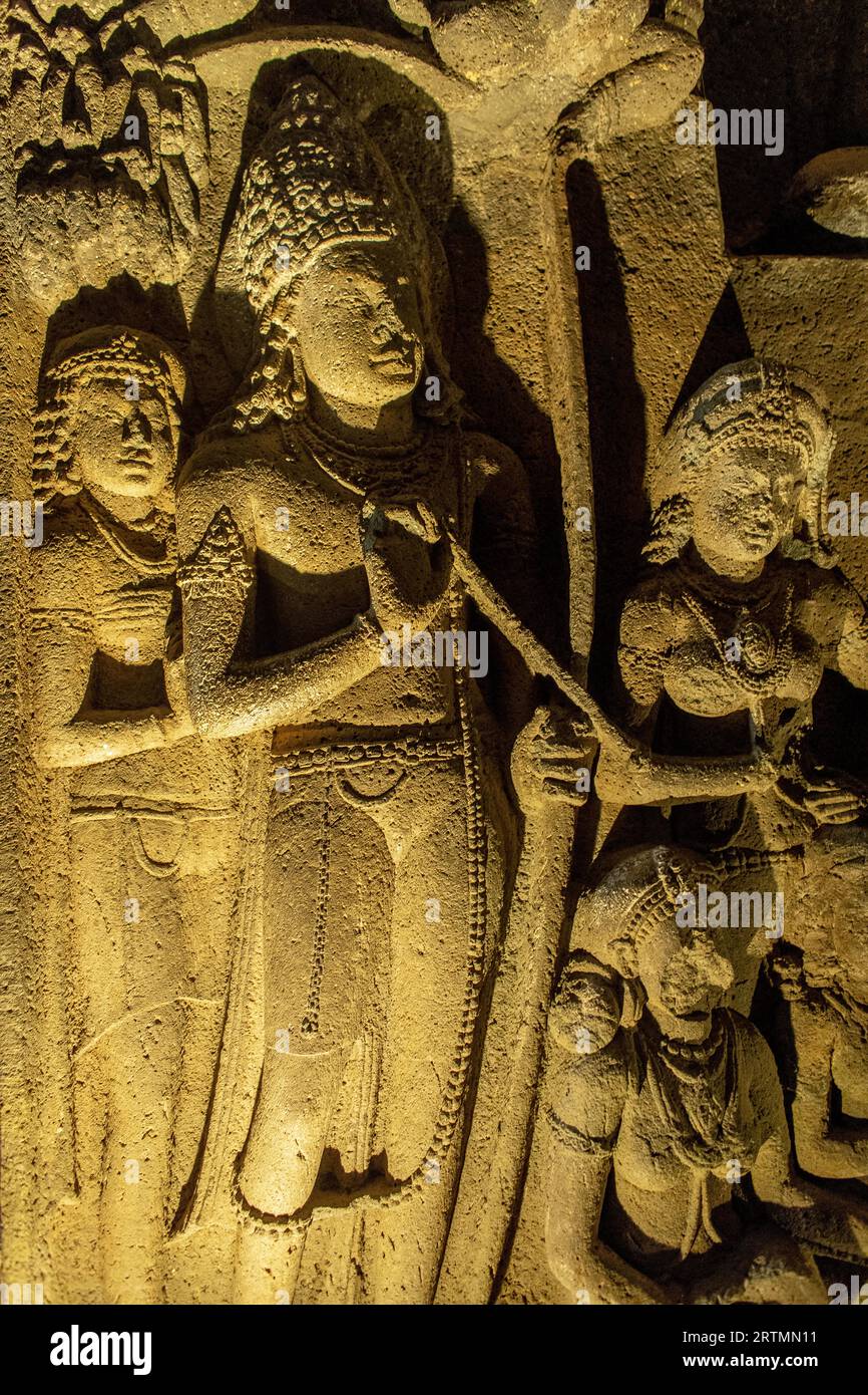 Ajanta caves, a UNESCO World Heritage Site in Maharashtra, India. Cave ...