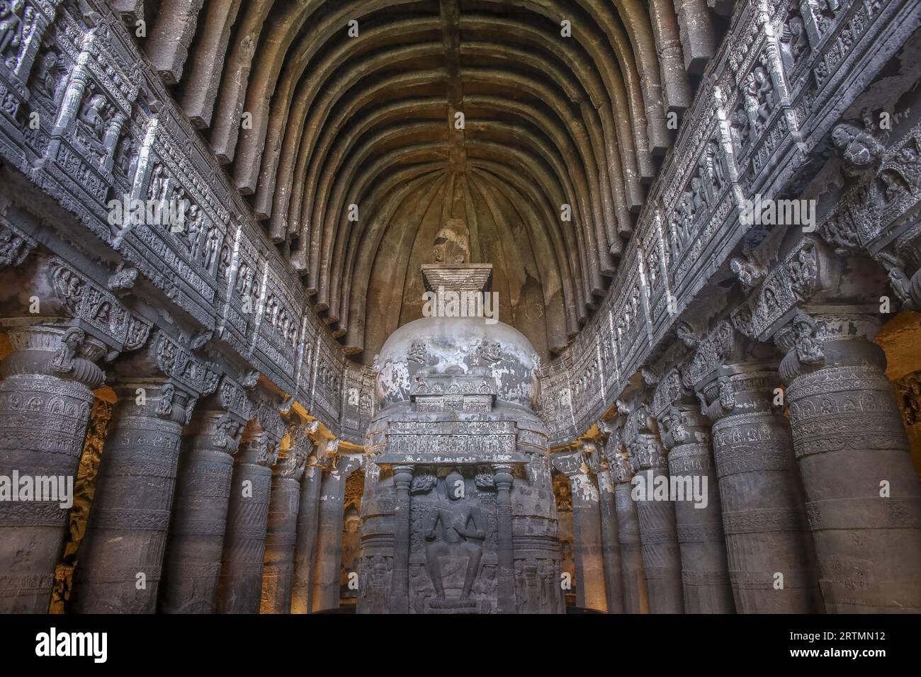Ajanta caves, a UNESCO World Heritage Site in Maharashtra, India. Cave ...