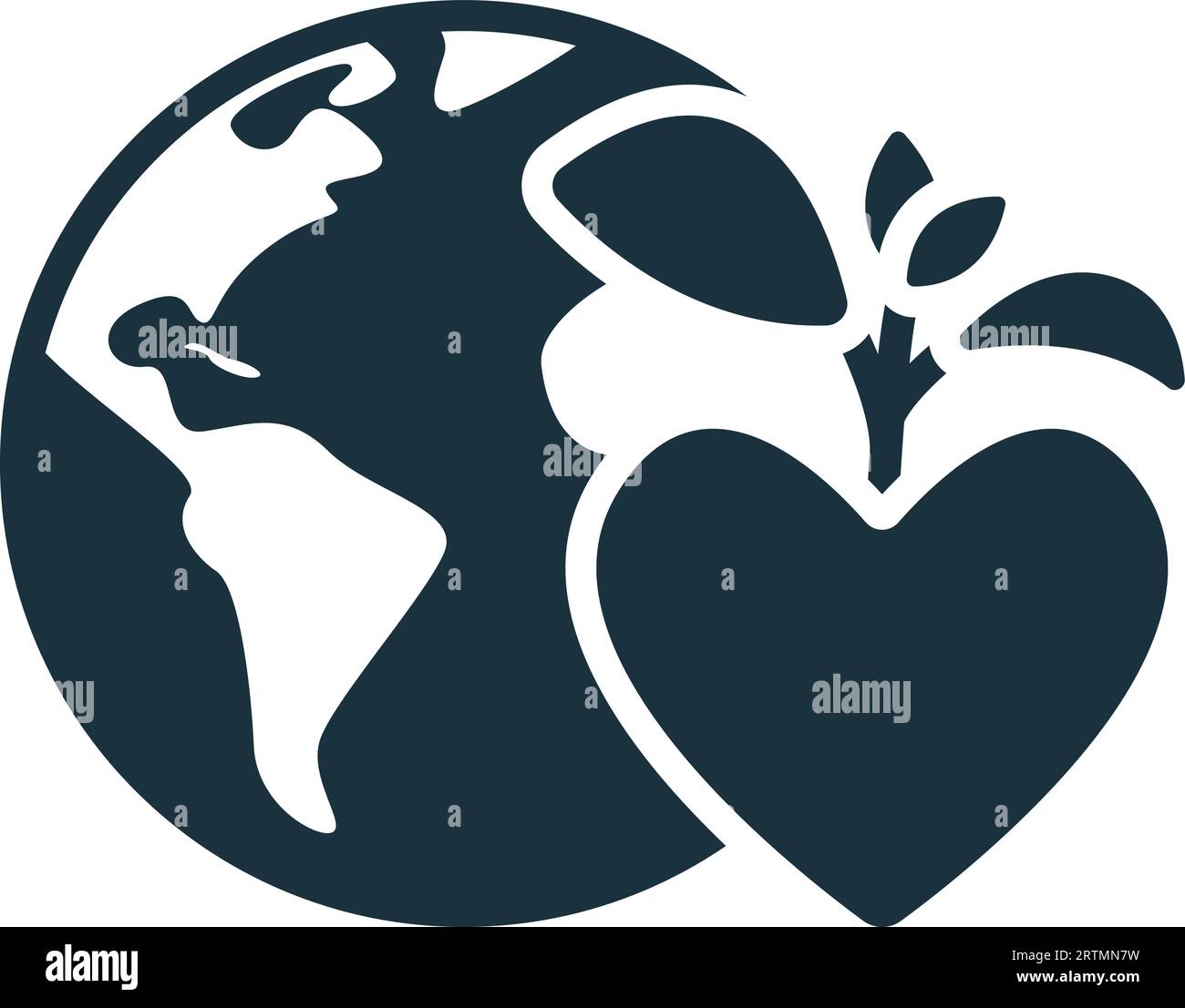 Environmental conservation icon. Monochrome simple sign from charity ...