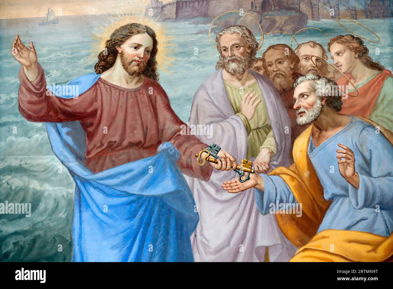 Jesus and peter keys painting hi-res stock photography and images - Alamy