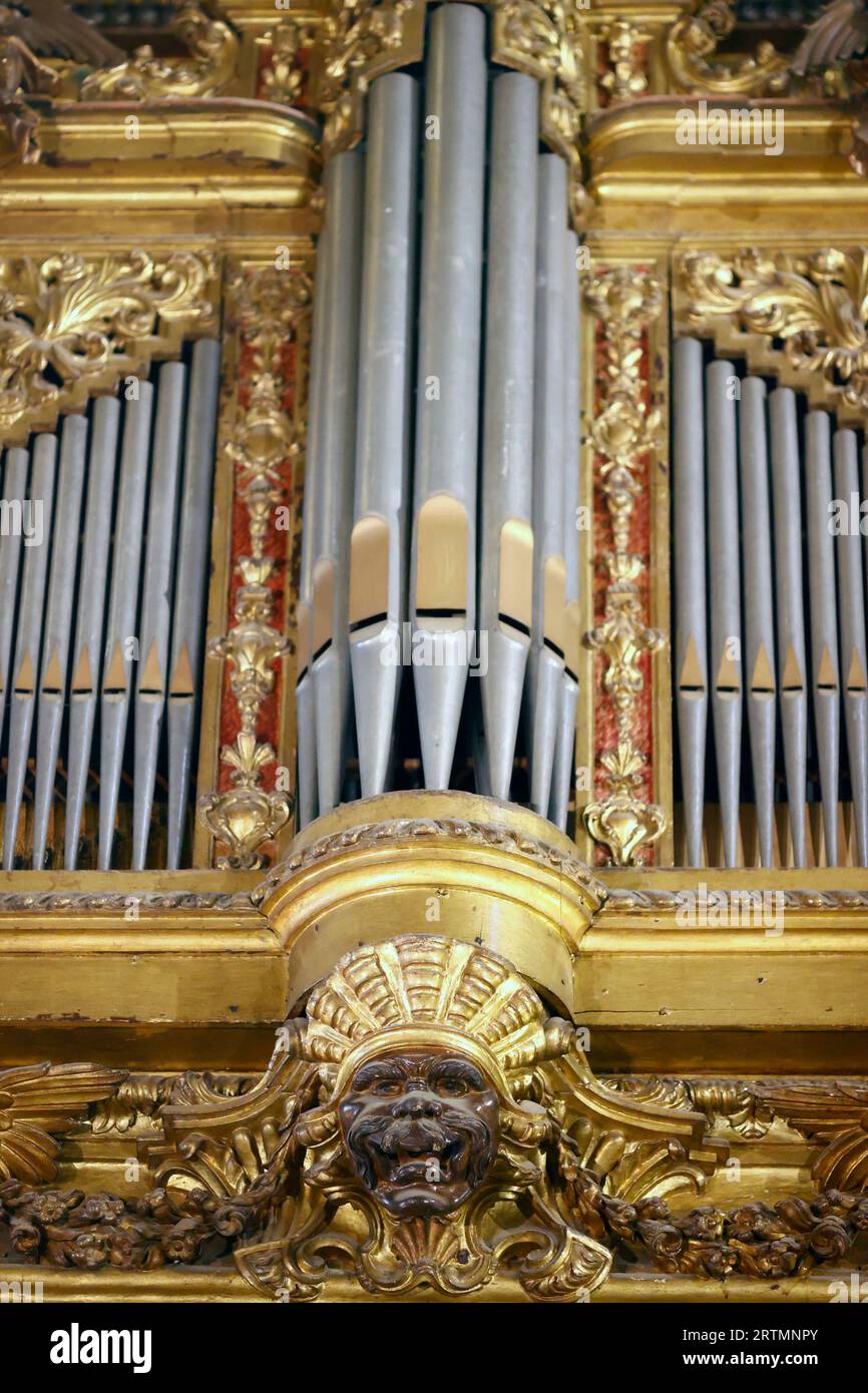 Braga Se Cathedral. Baroque pipe organ. Braga. Portugal Stock Photo - Alamy