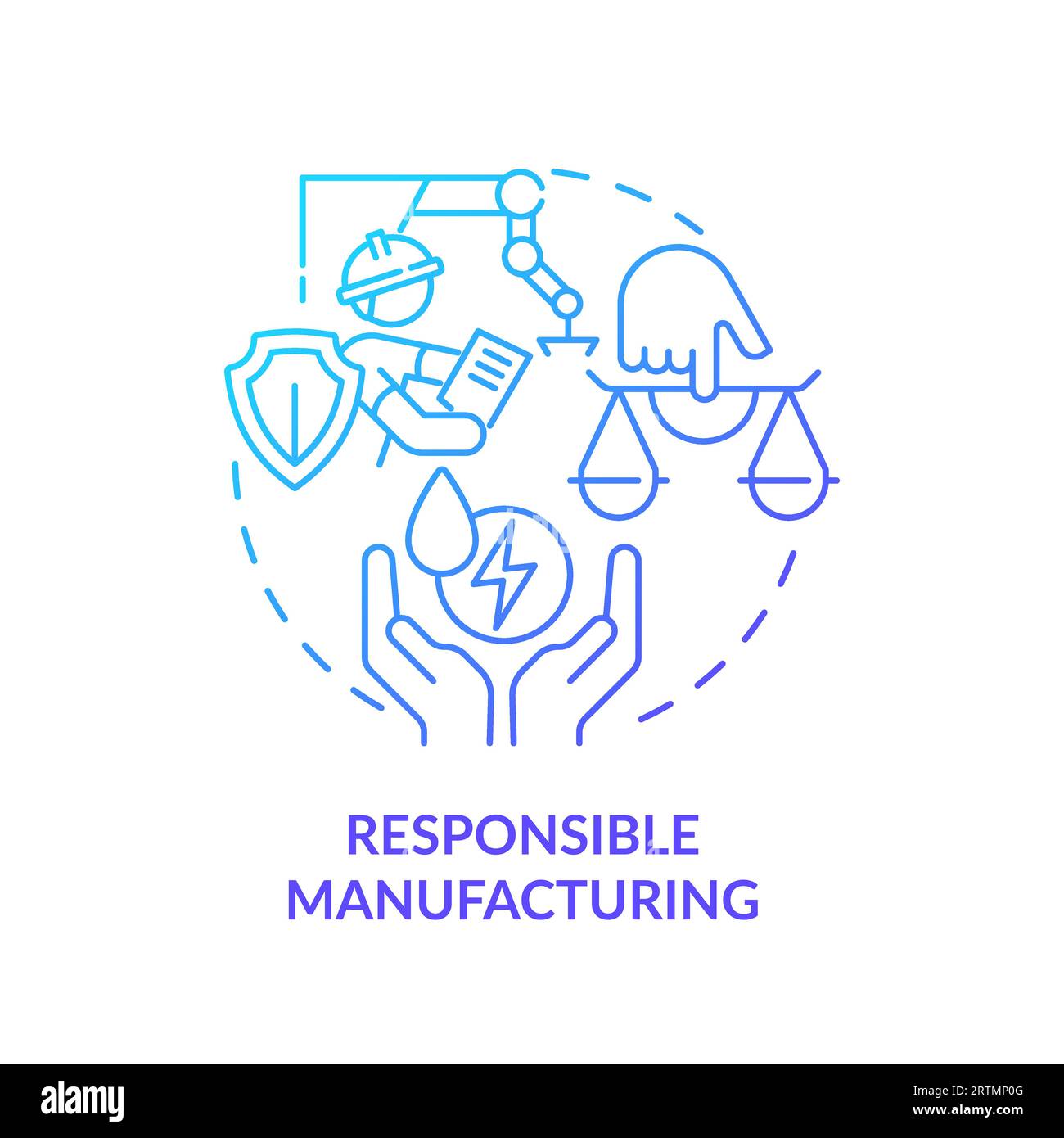 2D thin line gradient icon responsible manufacturing concept Stock Vector Image & Art - Alamy