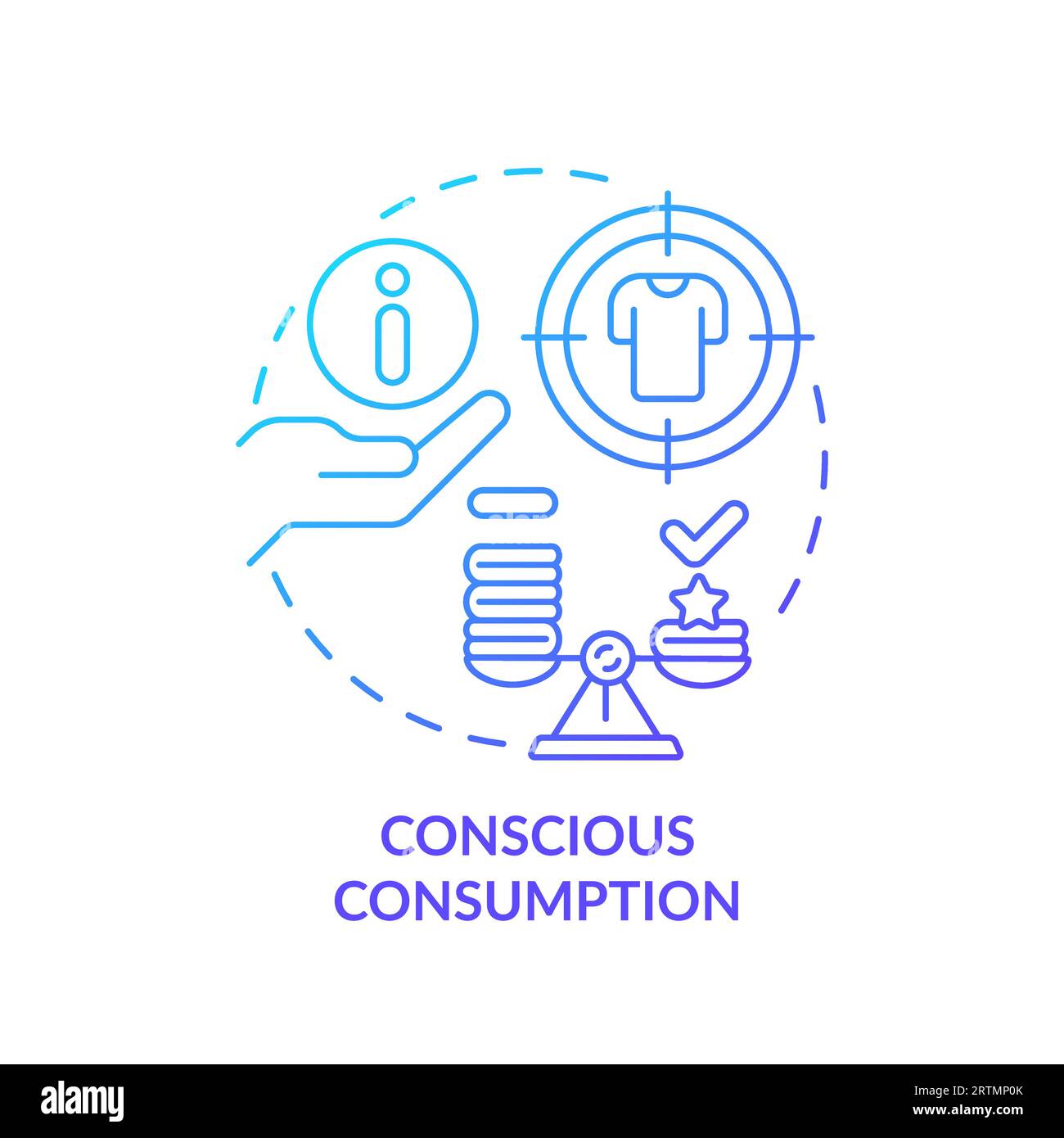 2D thin line gradient icon conscious consumption concept Stock Vector Image & Art - Alamy