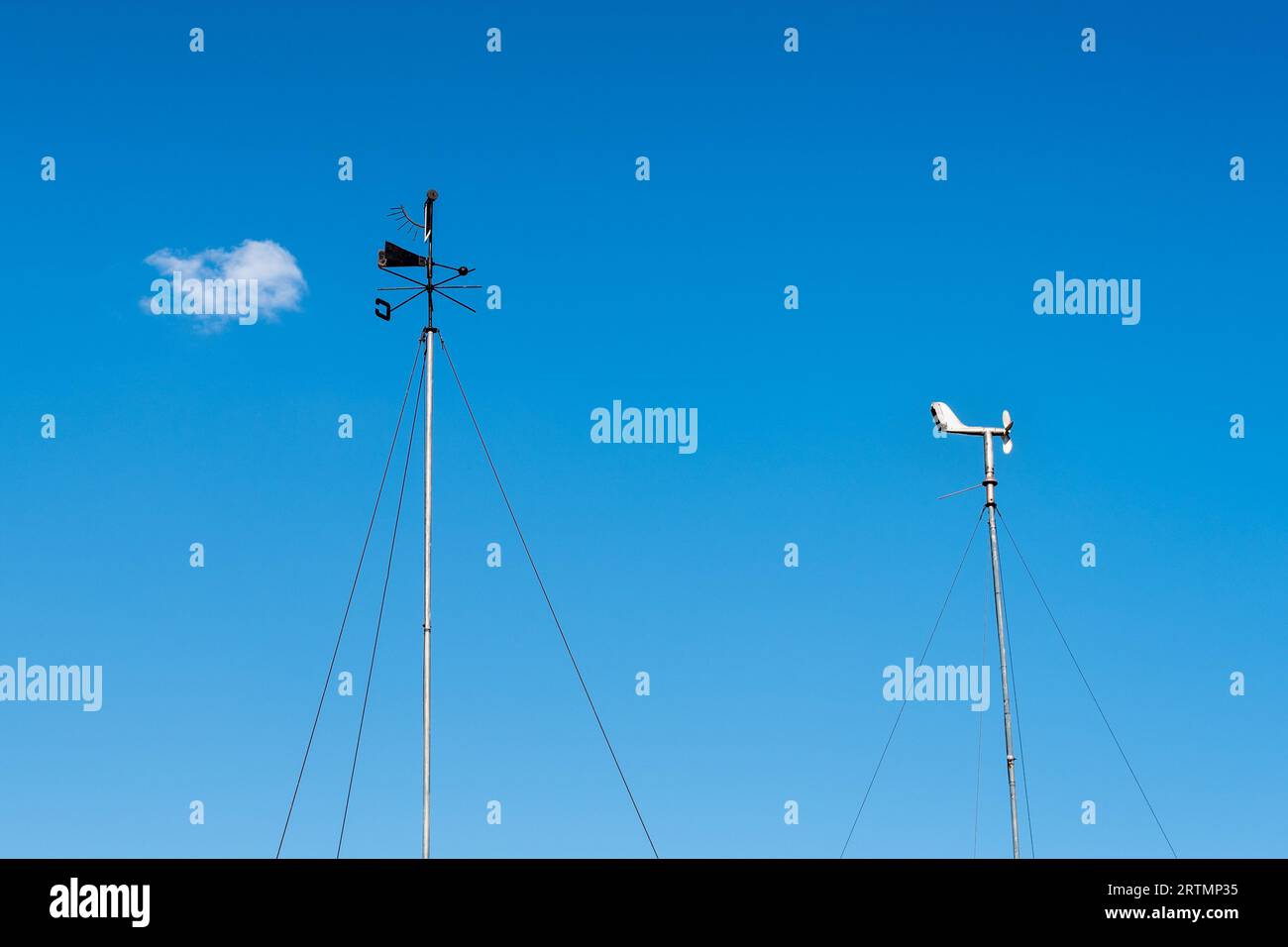 Windmill for weather forecasting on a background of blue sky Stock ...