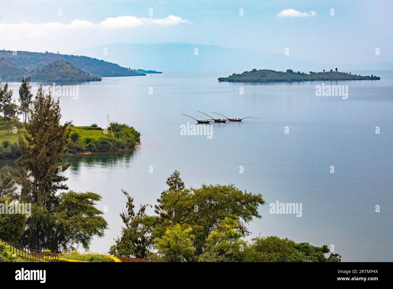 Fishing boats on Kivu lake, Karongi, Rwanda Stock Photo - Alamy