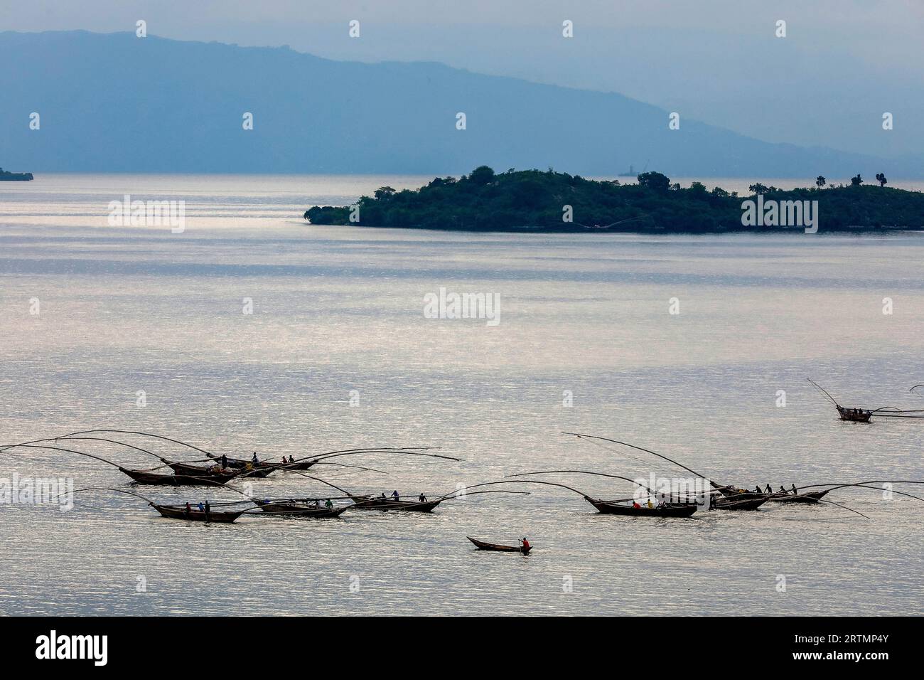 Fishing boats on Kivu lake, Karongi, Rwanda Stock Photo - Alamy