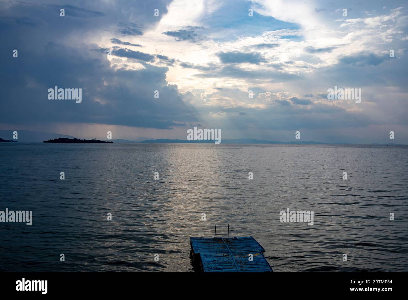 Hotel pontoon on Kivu lake, Karongi, Rwanda Stock Photo - Alamy