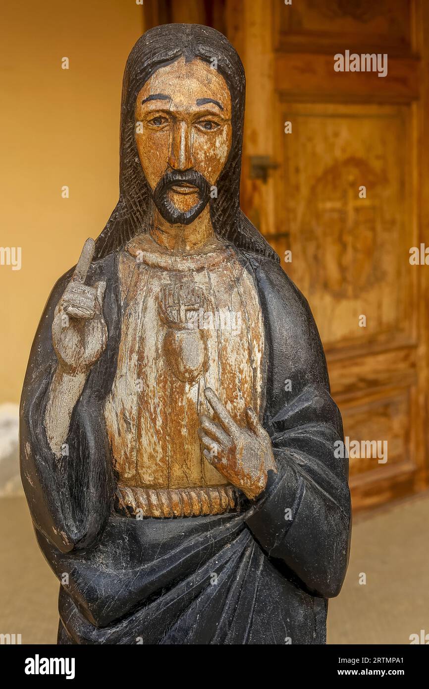 Jesus Christ statue outside Saint Francis Xavier catholic church ...