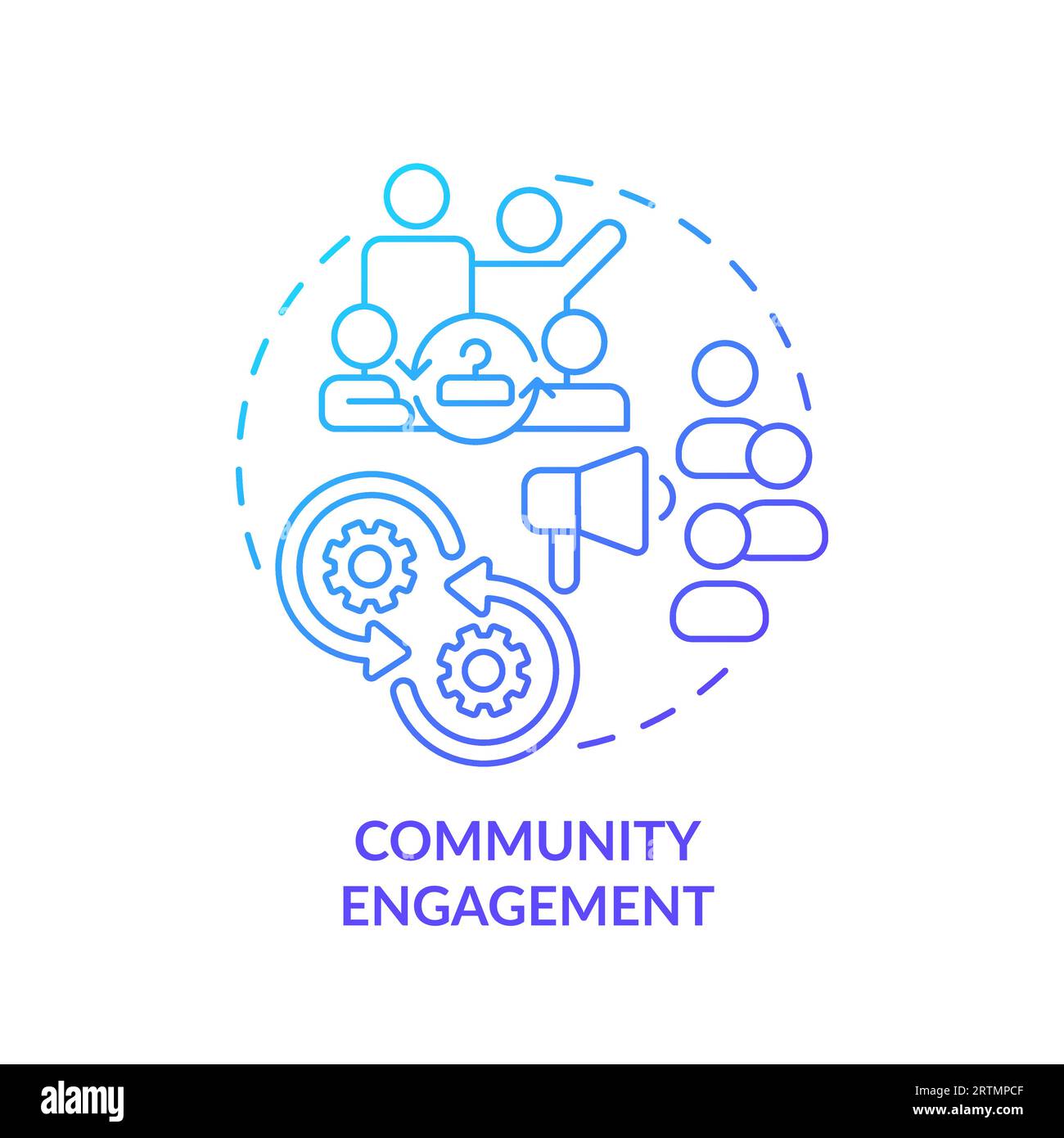 2D thin line gradient icon community engagement concept Stock Vector ...