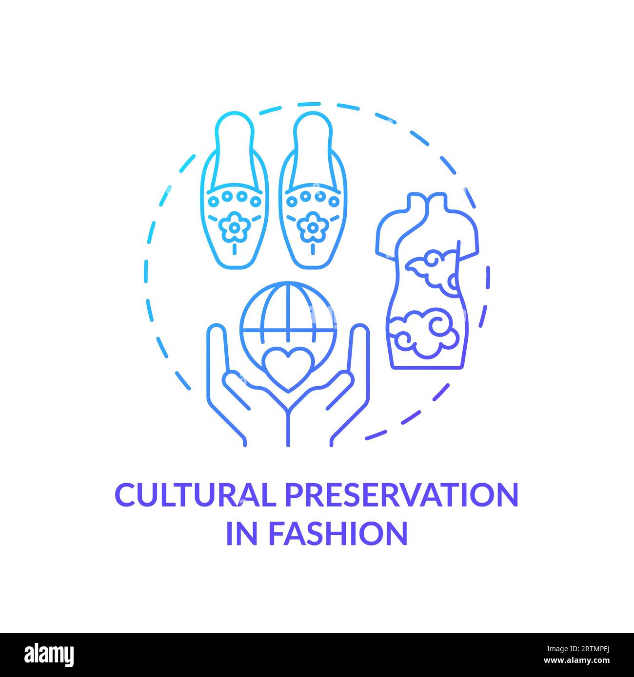2D gradient icon cultural preservation in fashion concept Stock Vector ...