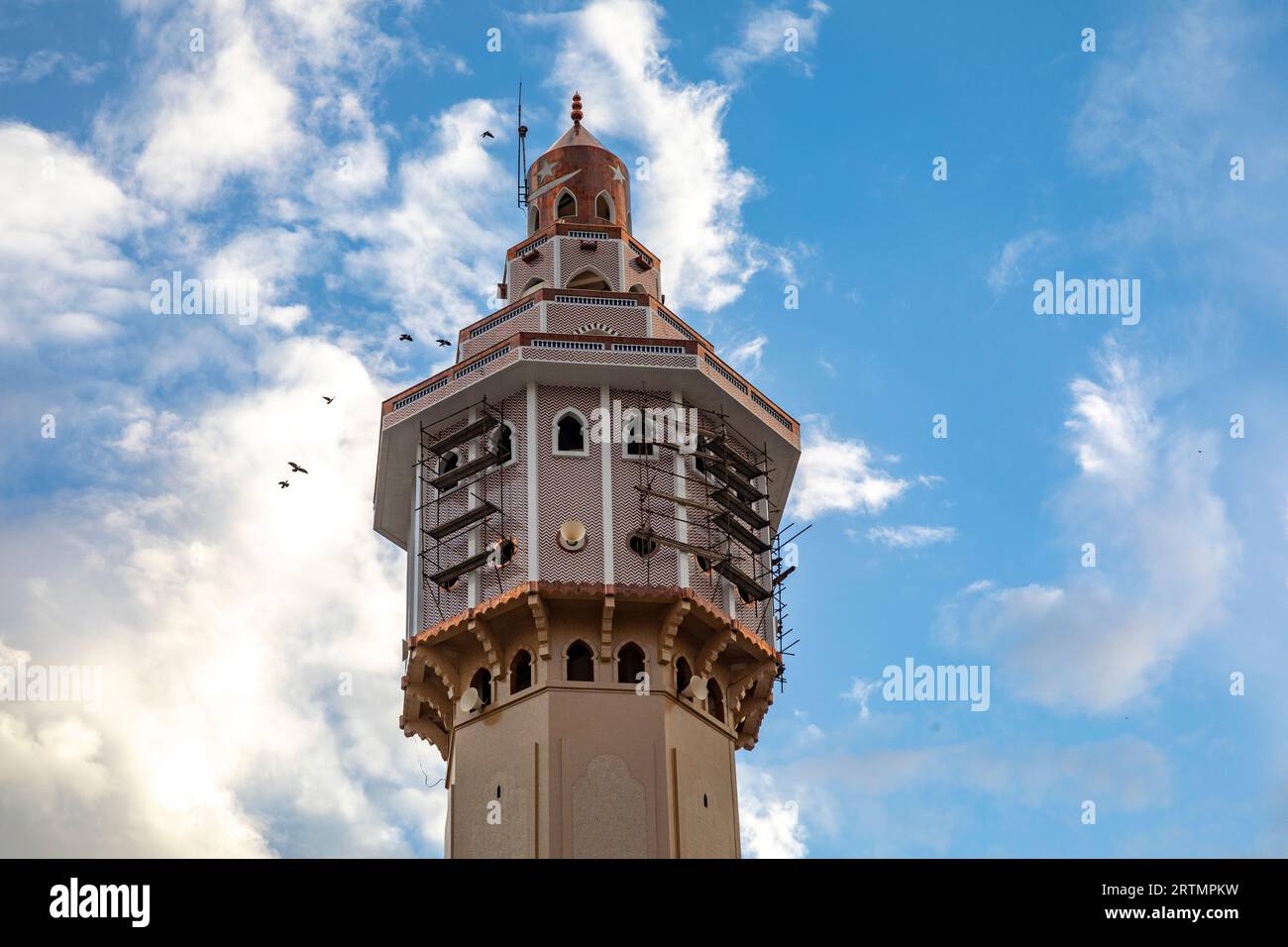 Minaret of the great mosque in Touba, Senegal (known as Lamp Fall Stock ...