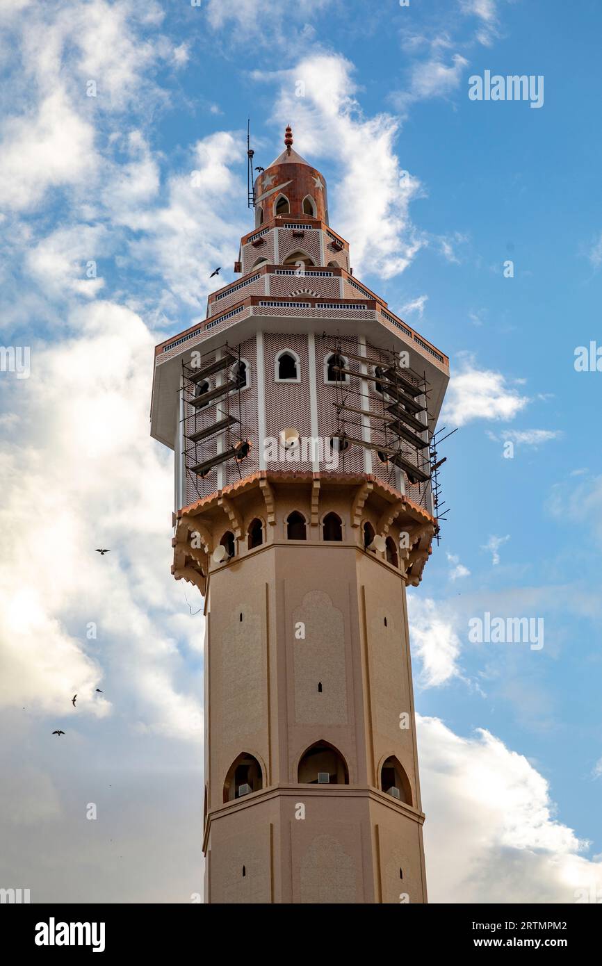 Minaret of the great mosque in Touba, Senegal (known as Lamp Fall Stock ...