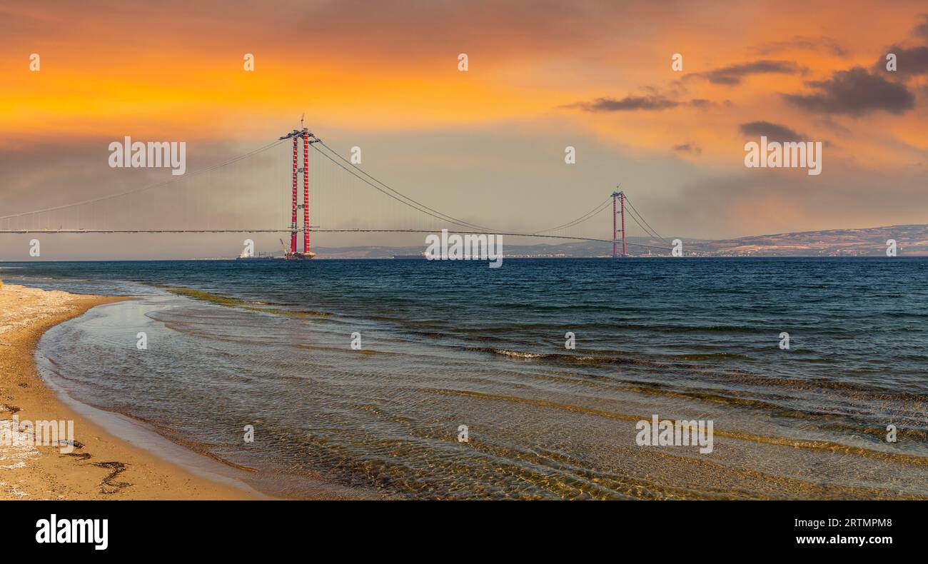 new bridge connecting two continents 1915 canakkale bridge (dardanelles ...