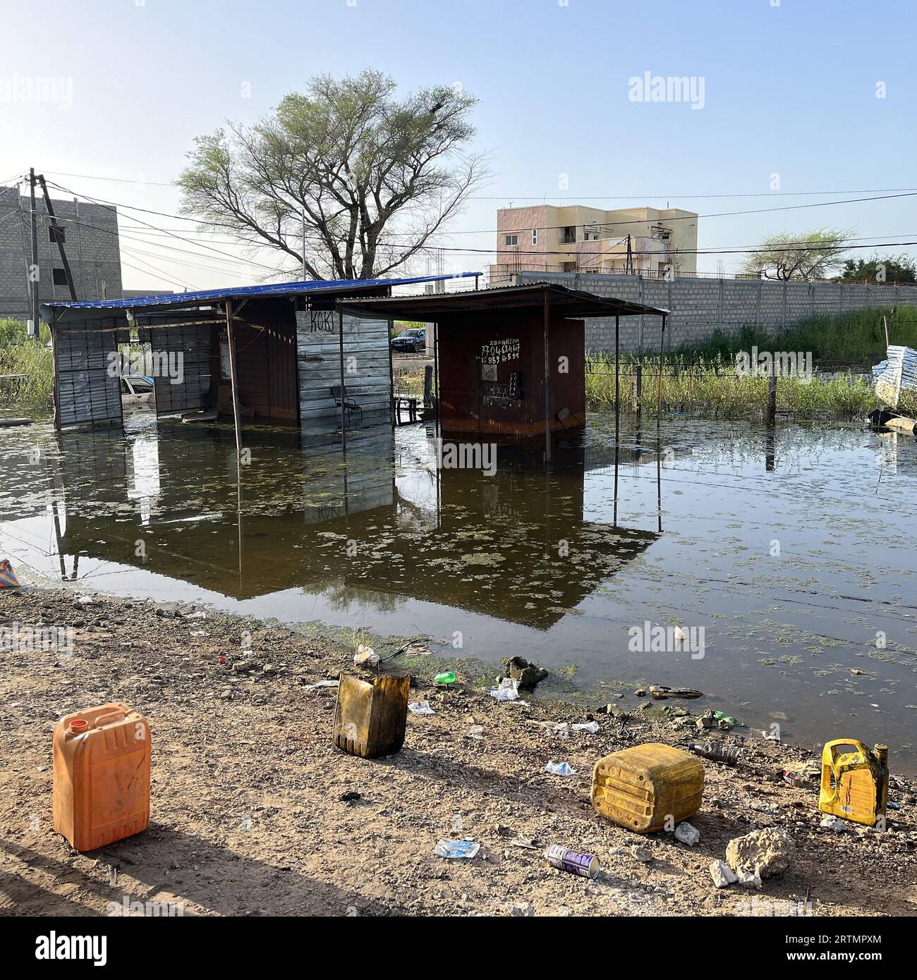 Waterlogged area in Fatick, Senegal Stock Photo - Alamy