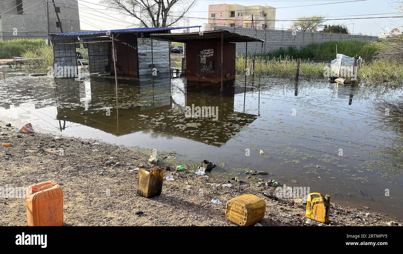 Waterlogged area in Fatick, Senegal Stock Photo - Alamy