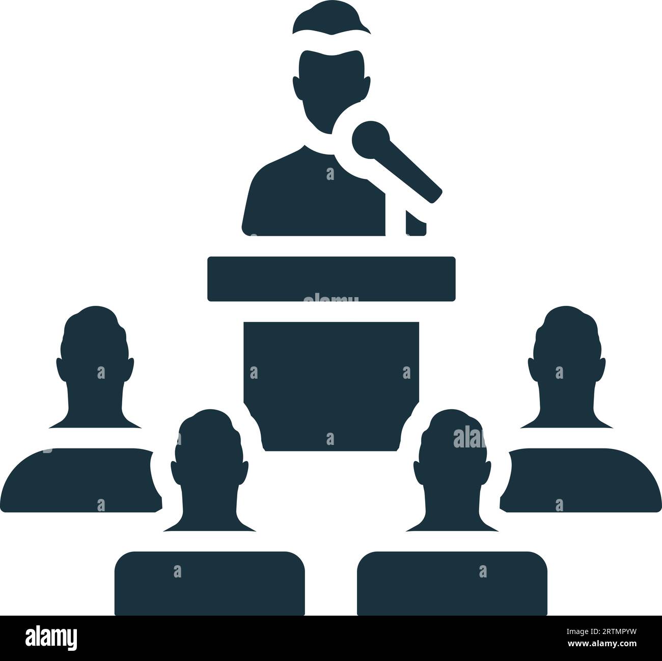 Conference icon. Monochrome simple sign from freelance collection ...