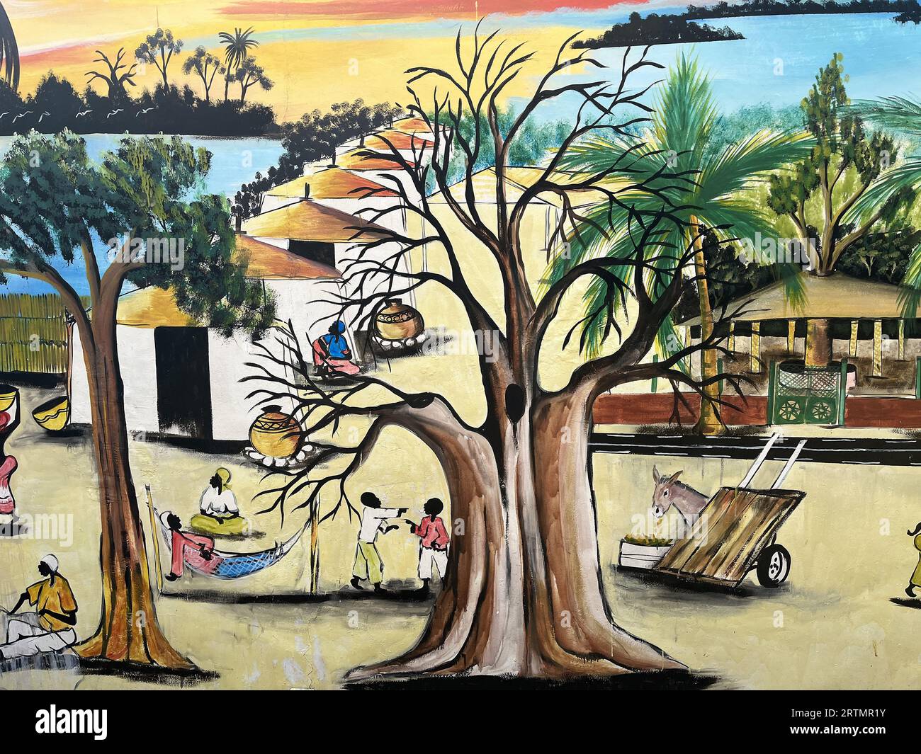 African Village Scenery Painting