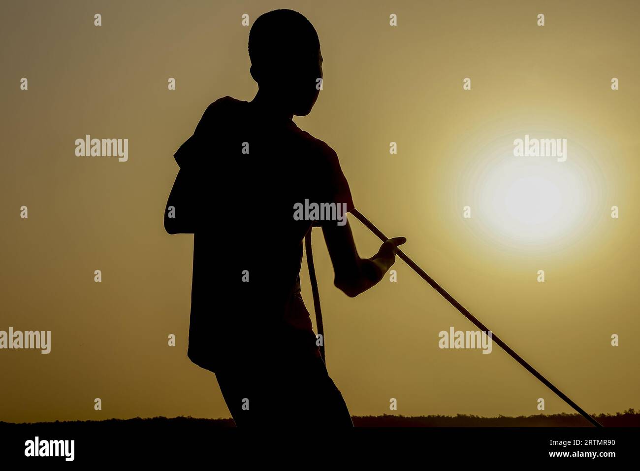 Silhouette african boy figure hi-res stock photography and images - Alamy