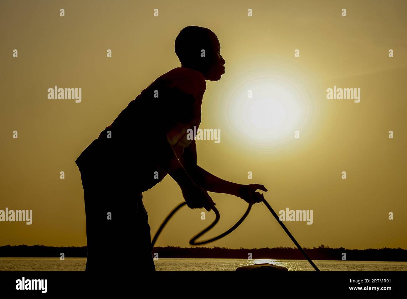 Silhouette african boy figure hi-res stock photography and images - Alamy
