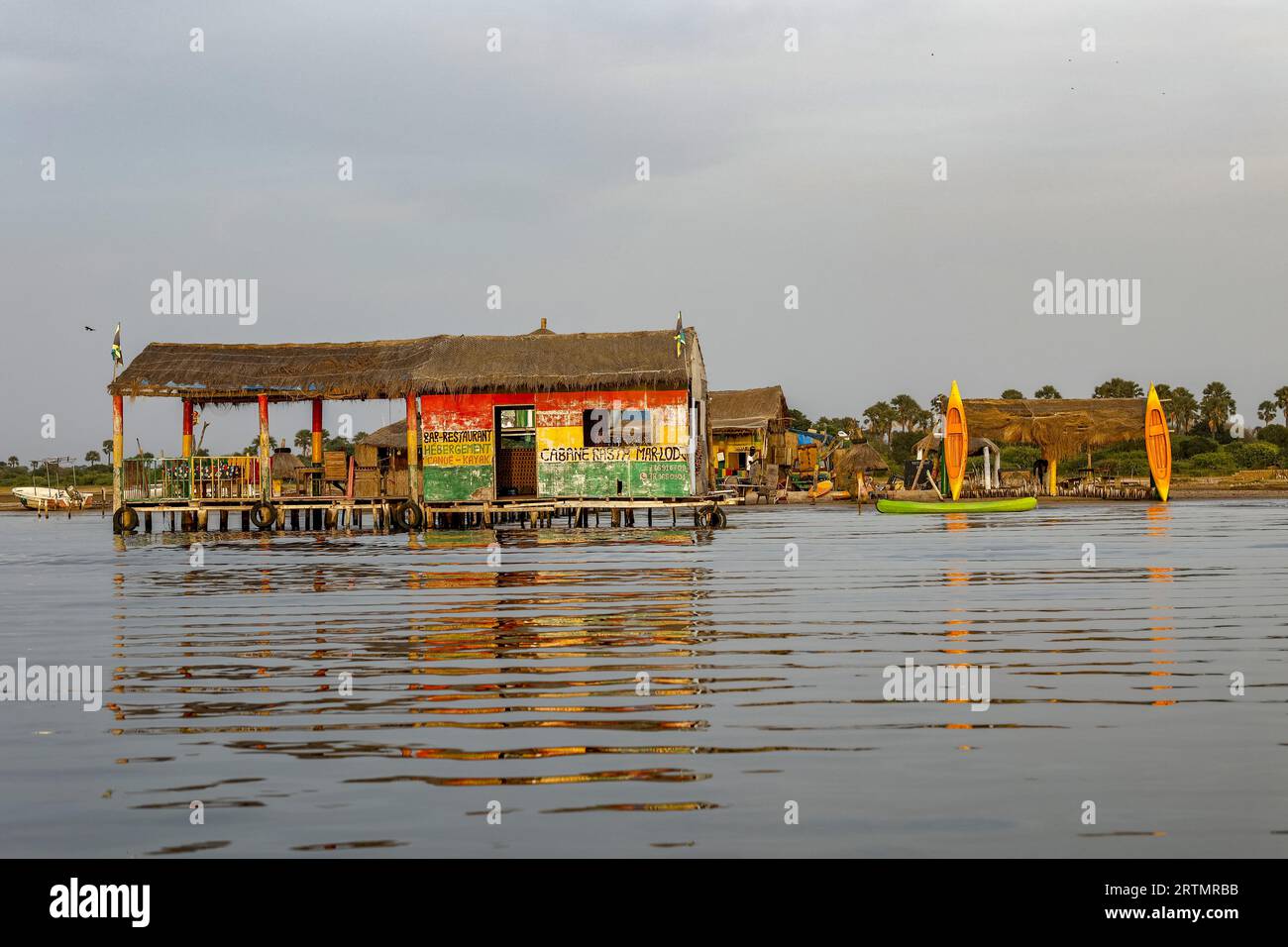 Rasta restaurant on Mar Lodj island, Senegal Stock Photo - Alamy