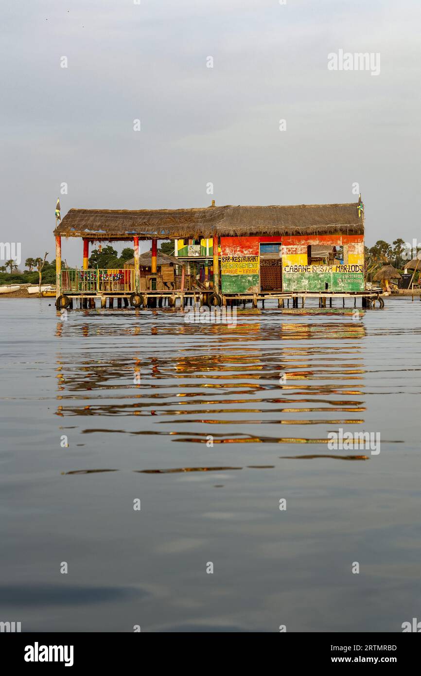Rasta restaurant on Mar Lodj island, Senegal Stock Photo - Alamy