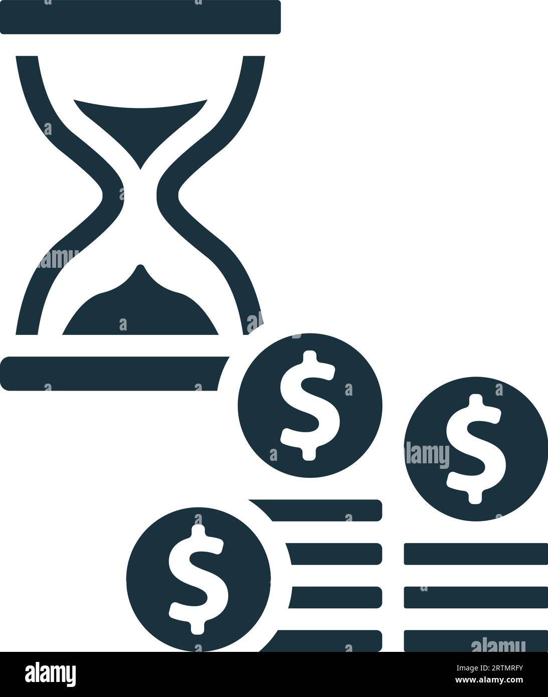 Hourly rate icon. Monochrome simple sign from freelance collection ...