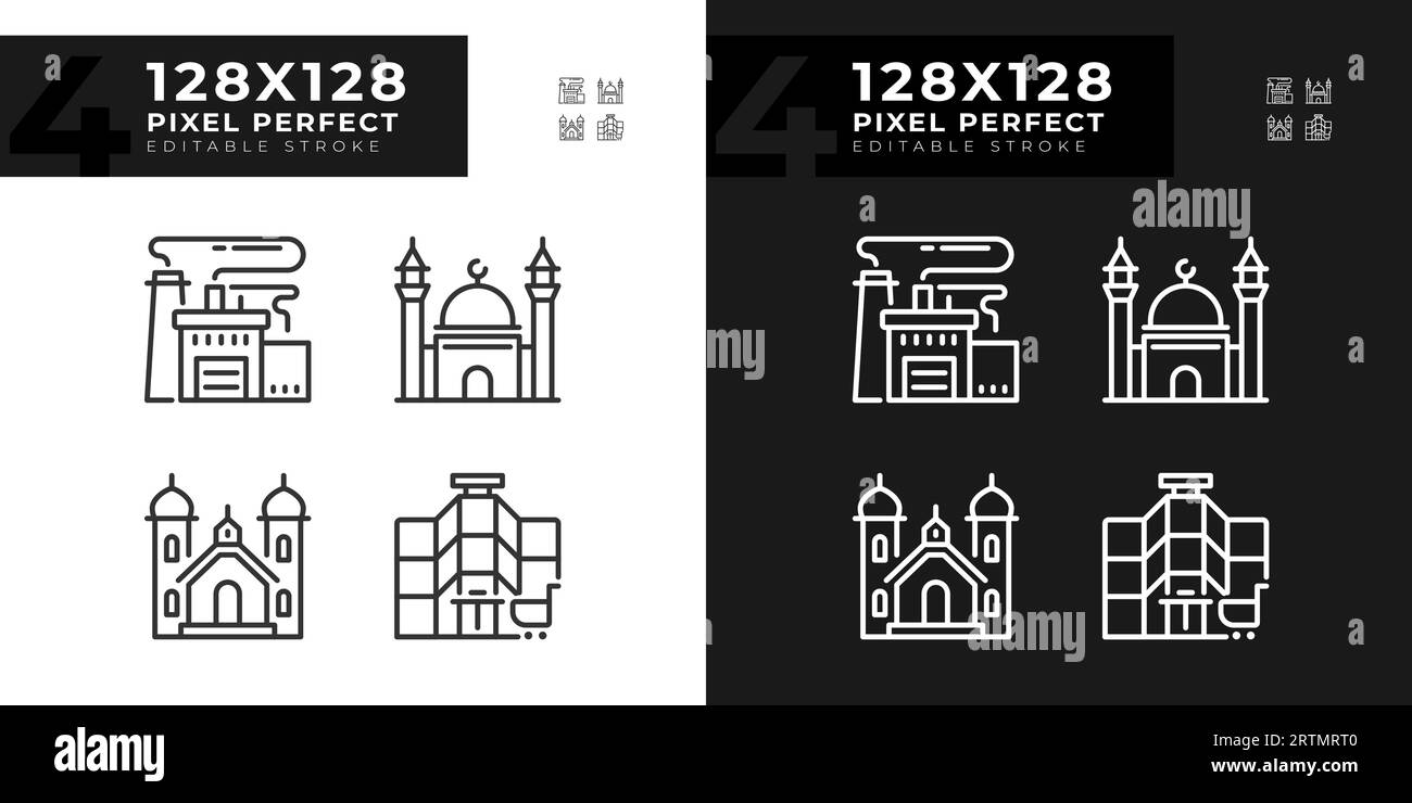 Editable pixel perfect building icons set Stock Vector Image & Art - Alamy