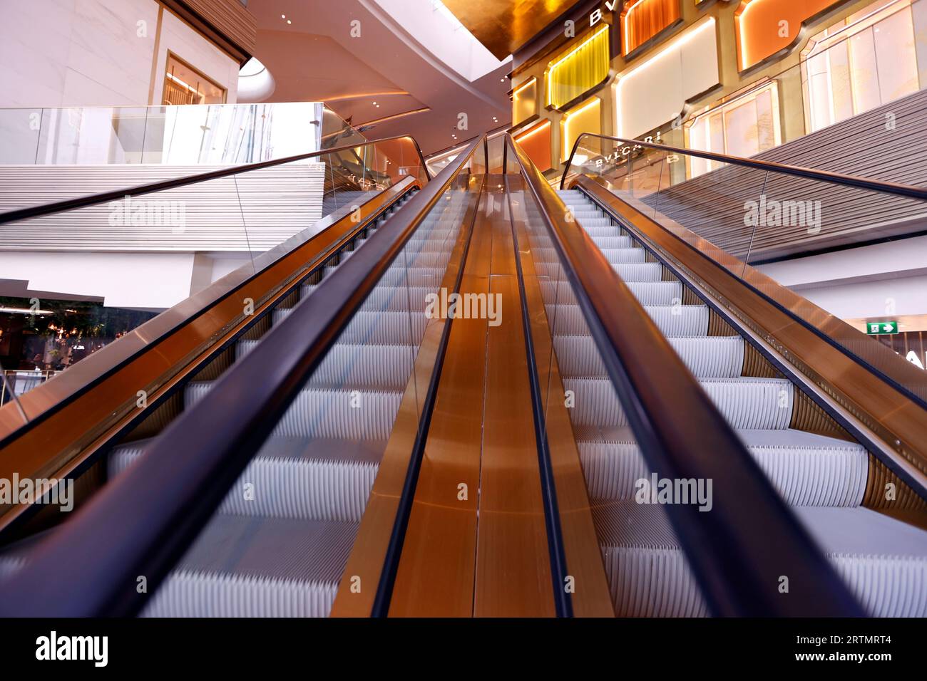 Iconsiam shopping mall. Luxury interior design with the golden theme ...