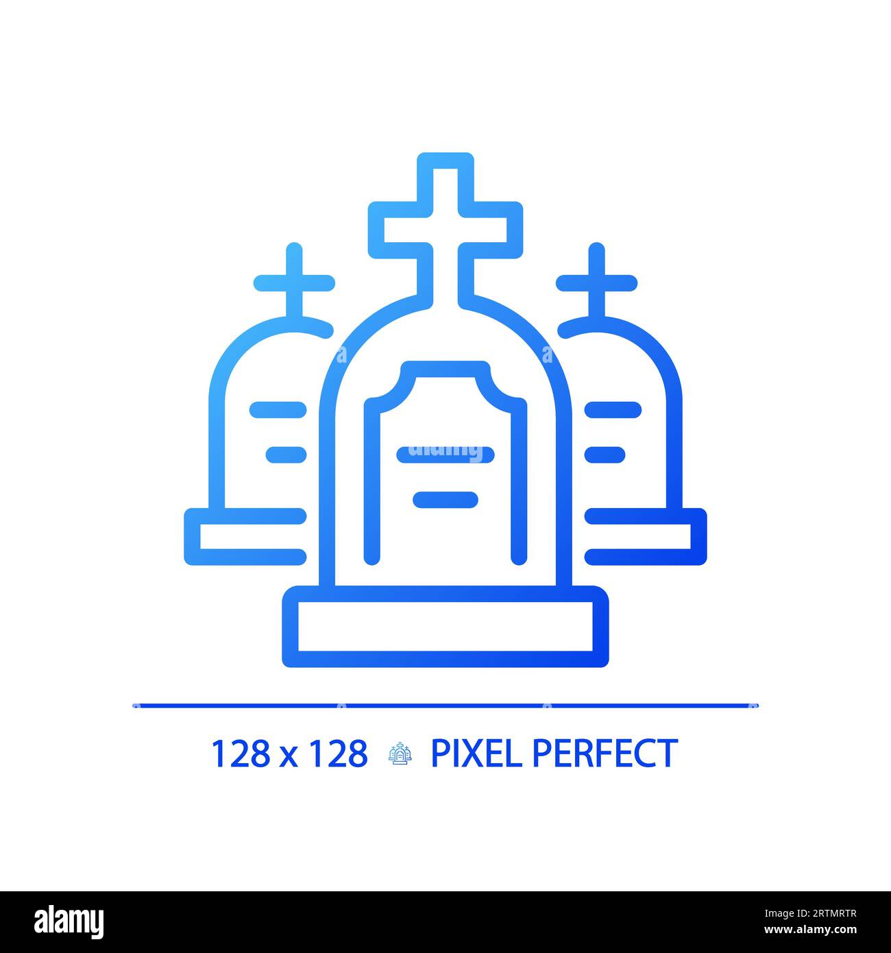 2D blue gradient thin line tombstone icon Stock Vector Image & Art - Alamy