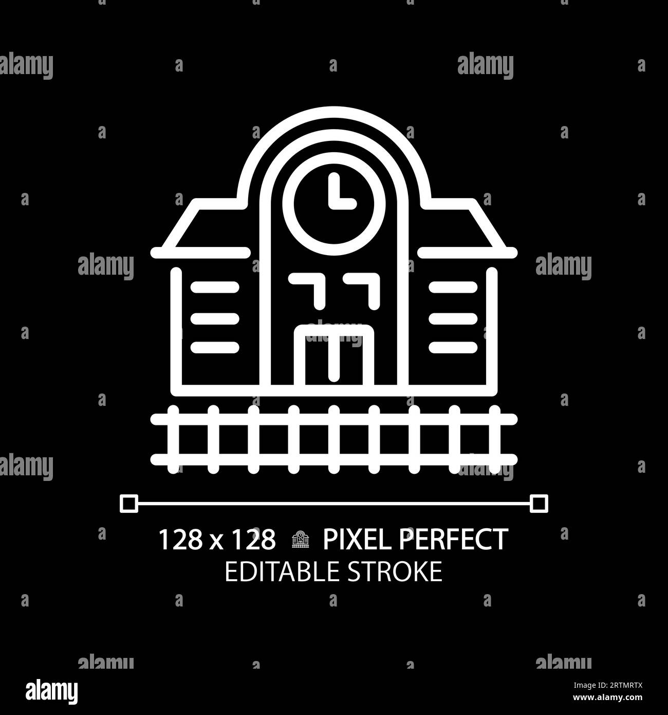 2D editable thin line railway station icon Stock Vector Image & Art - Alamy