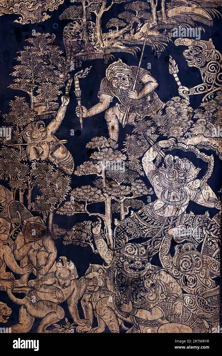 Bangkok National Museum. Thailand Buddhism old antique vintage gold ...
