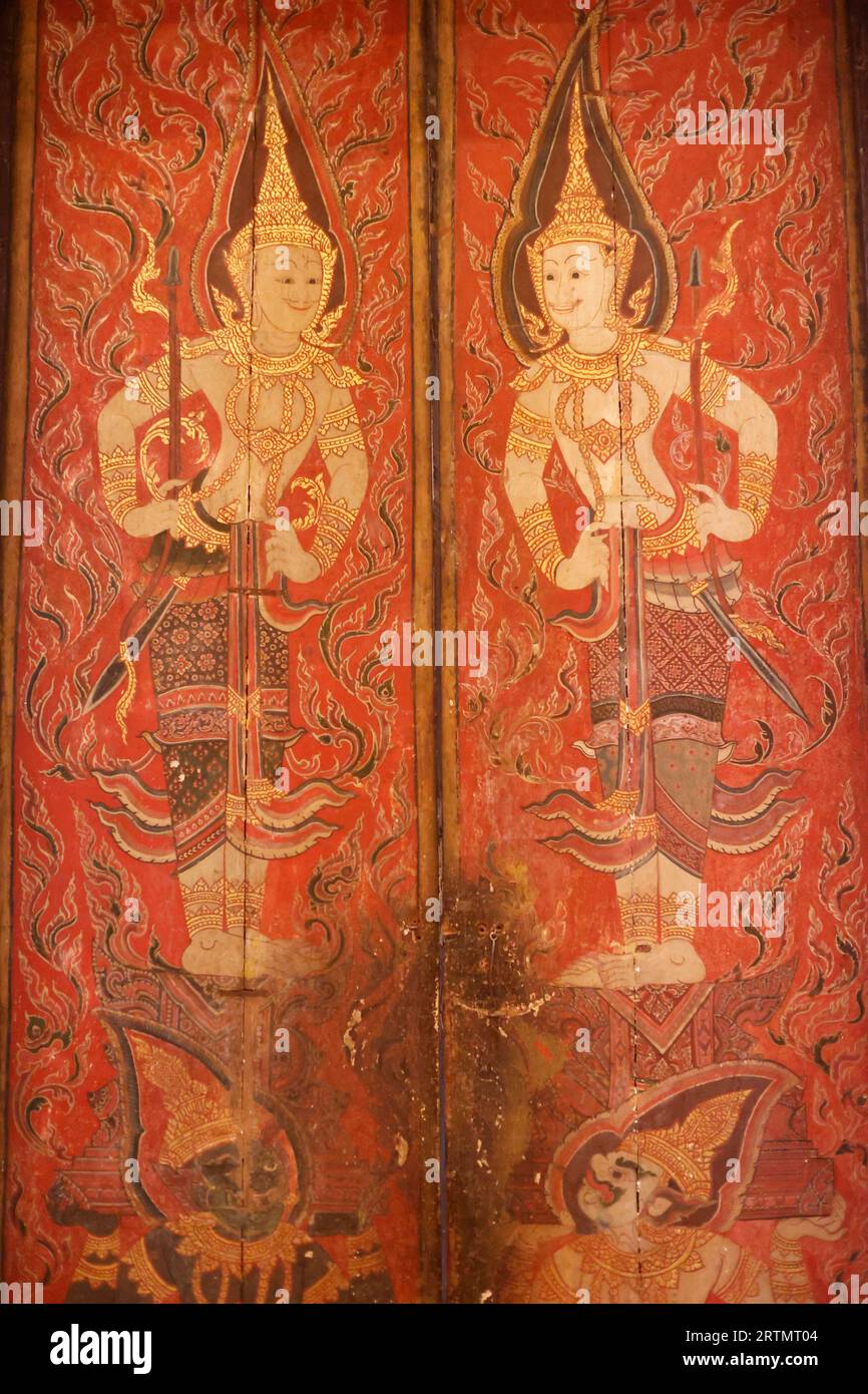 Bangkok National Museum. Thailand Buddhism old antique vintage angels ...