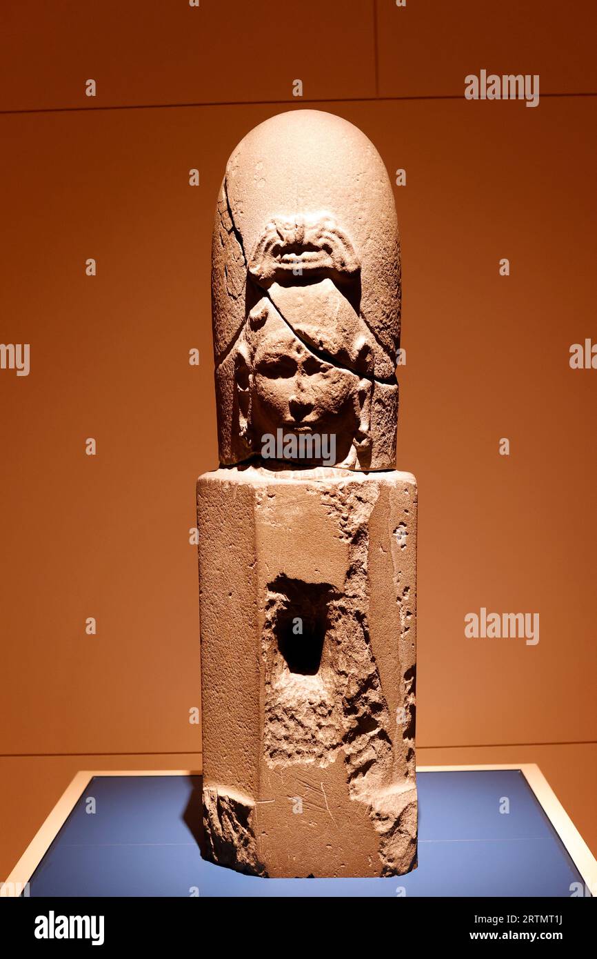 Bangkok National Museum. One faced Lingam. 8 th century. Thailand Stock ...