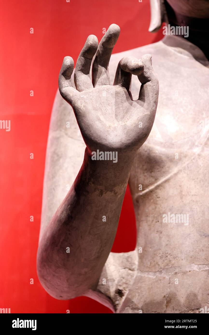 Bangkok National Museum. Buddha in preaching his first sermon. 8 th ...
