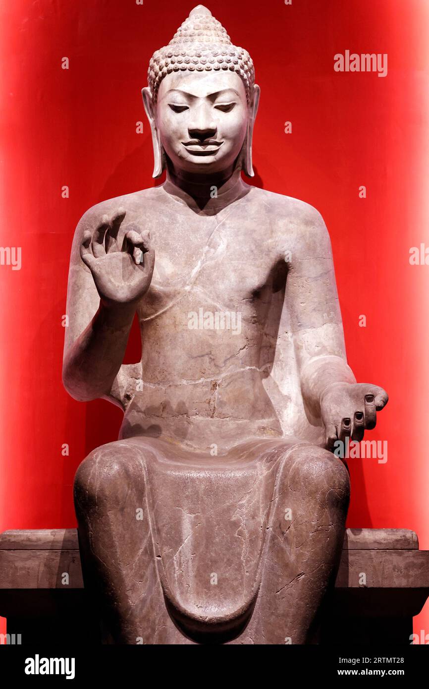 Bangkok National Museum. Buddha in preaching his first sermon. 8 th ...