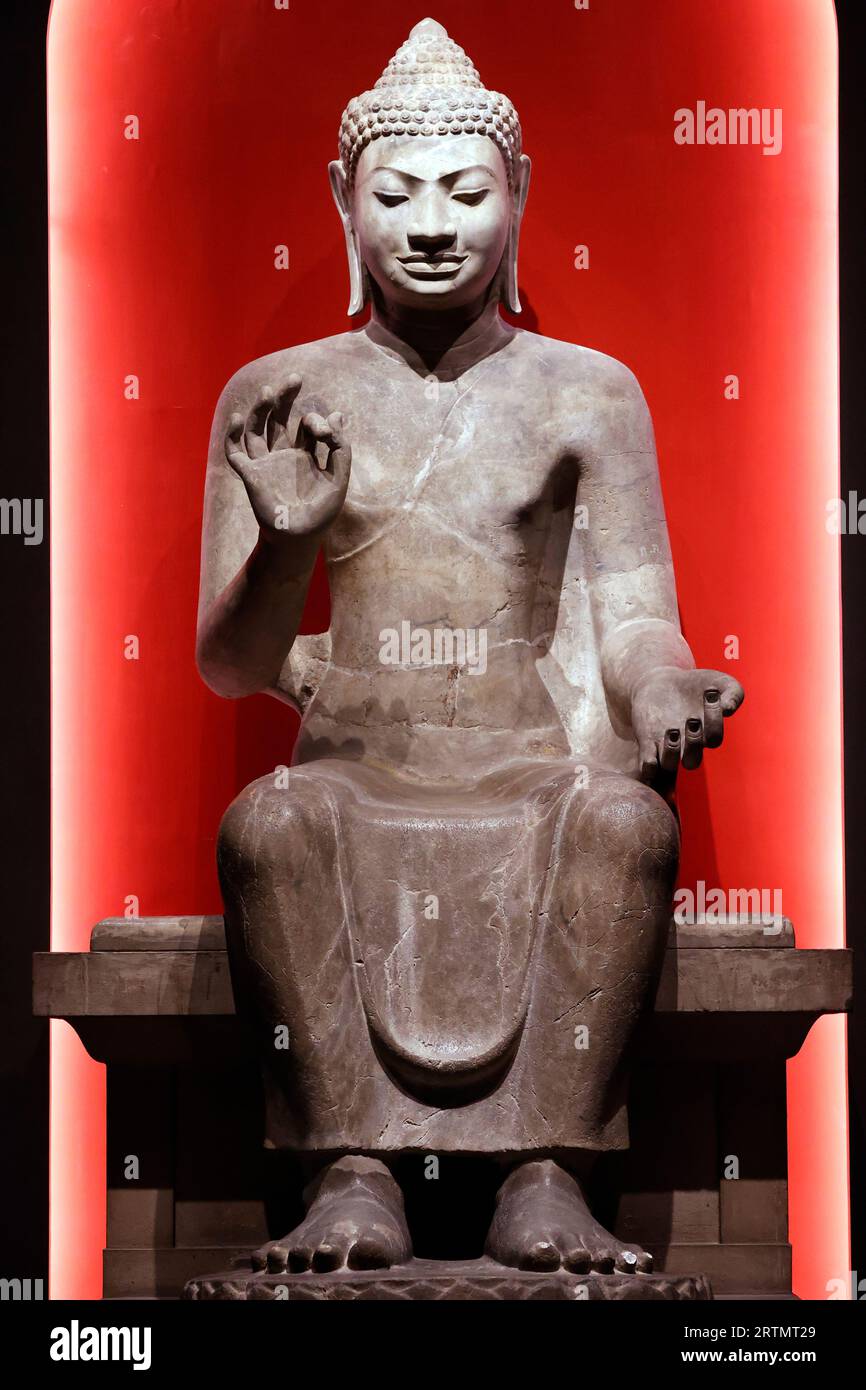 Bangkok National Museum. Buddha in preaching his first sermon. 8 th ...
