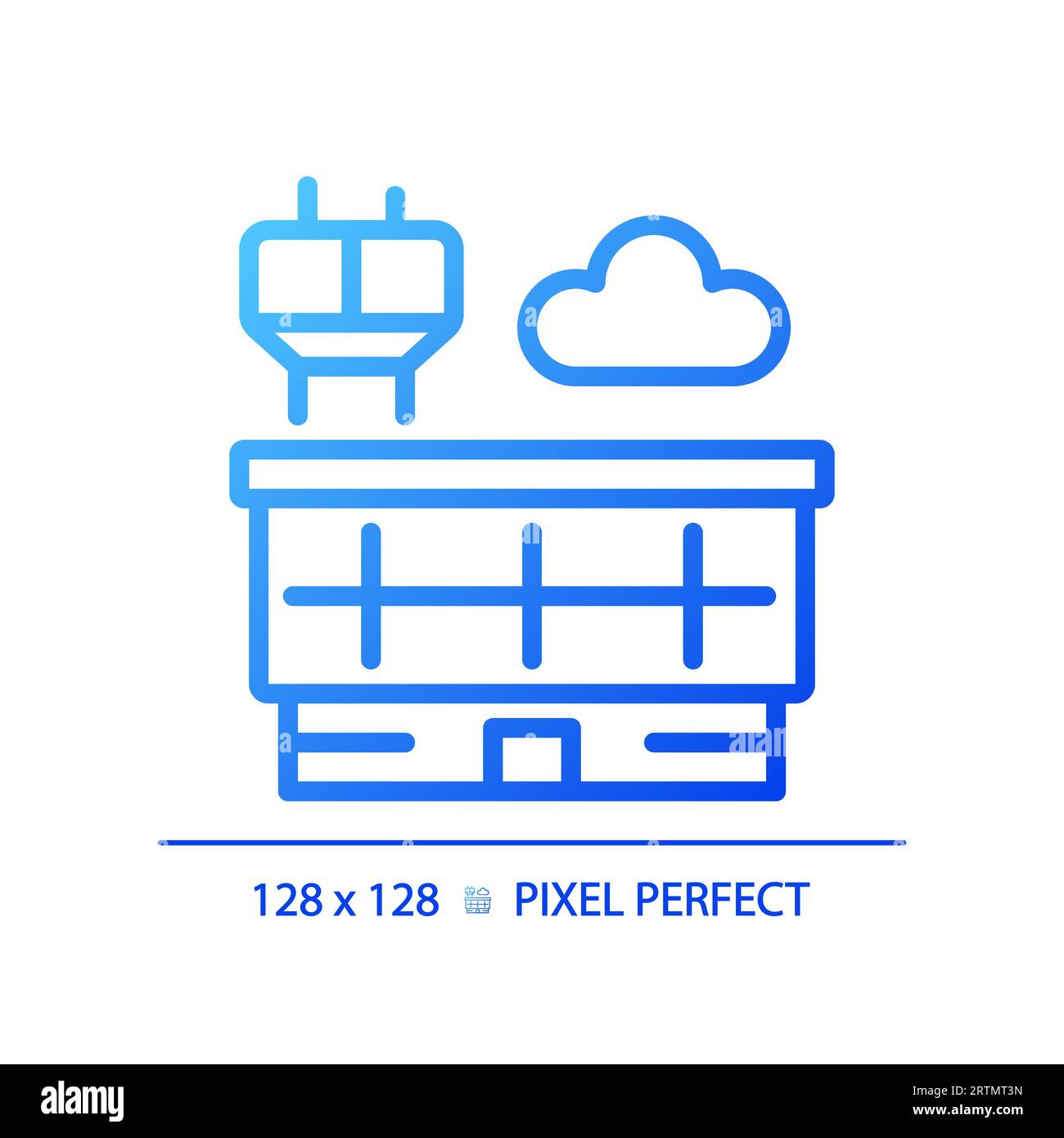 2D blue gradient thin line building icon Stock Vector Image & Art - Alamy