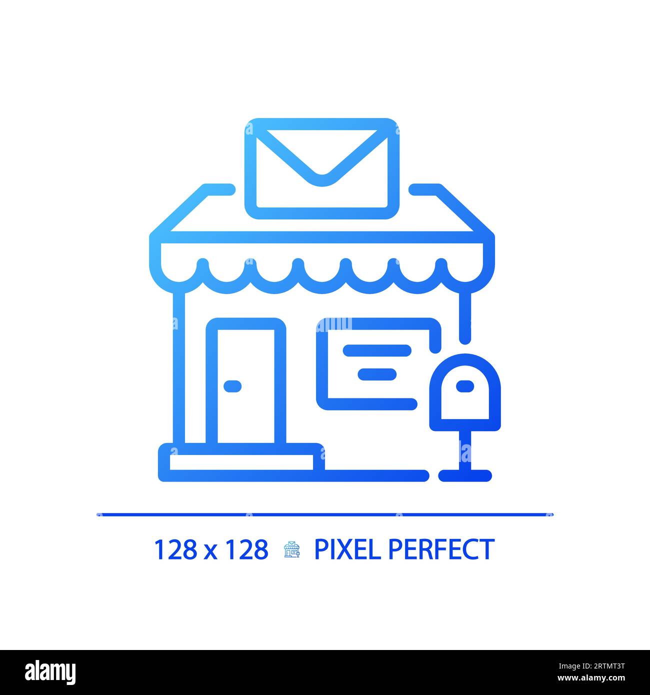 2D blue gradient thin line post office icon Stock Vector Image & Art ...