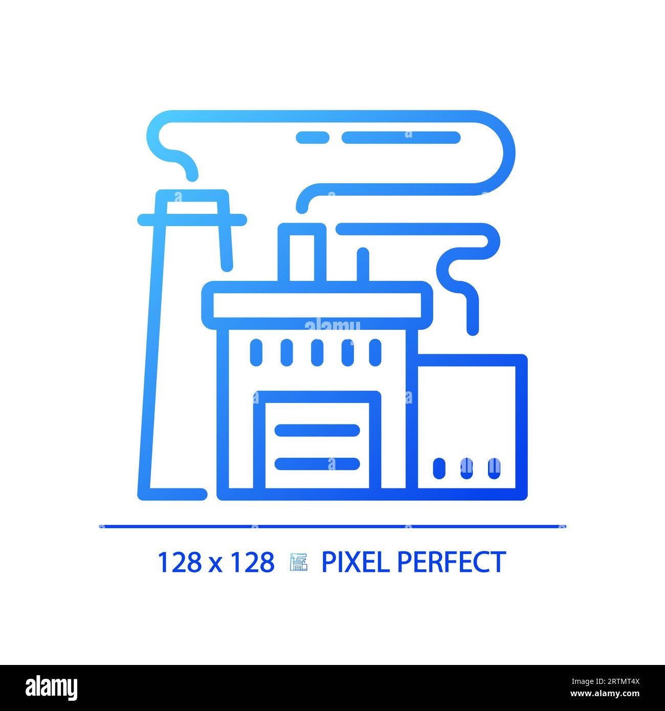 2D blue gradient thin line factory icon Stock Vector Image & Art - Alamy