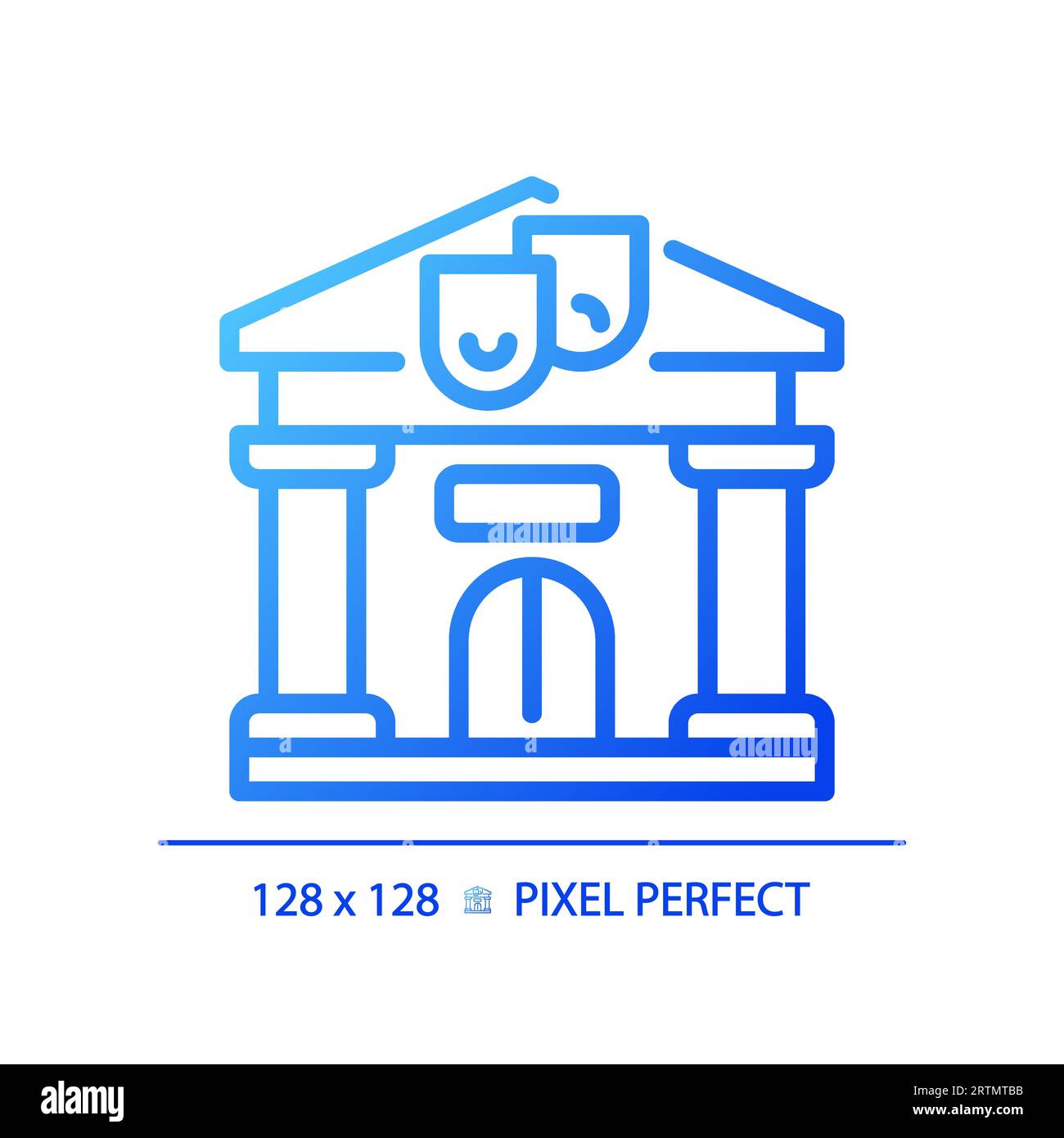 2D blue gradient thin line library icon Stock Vector Image & Art - Alamy