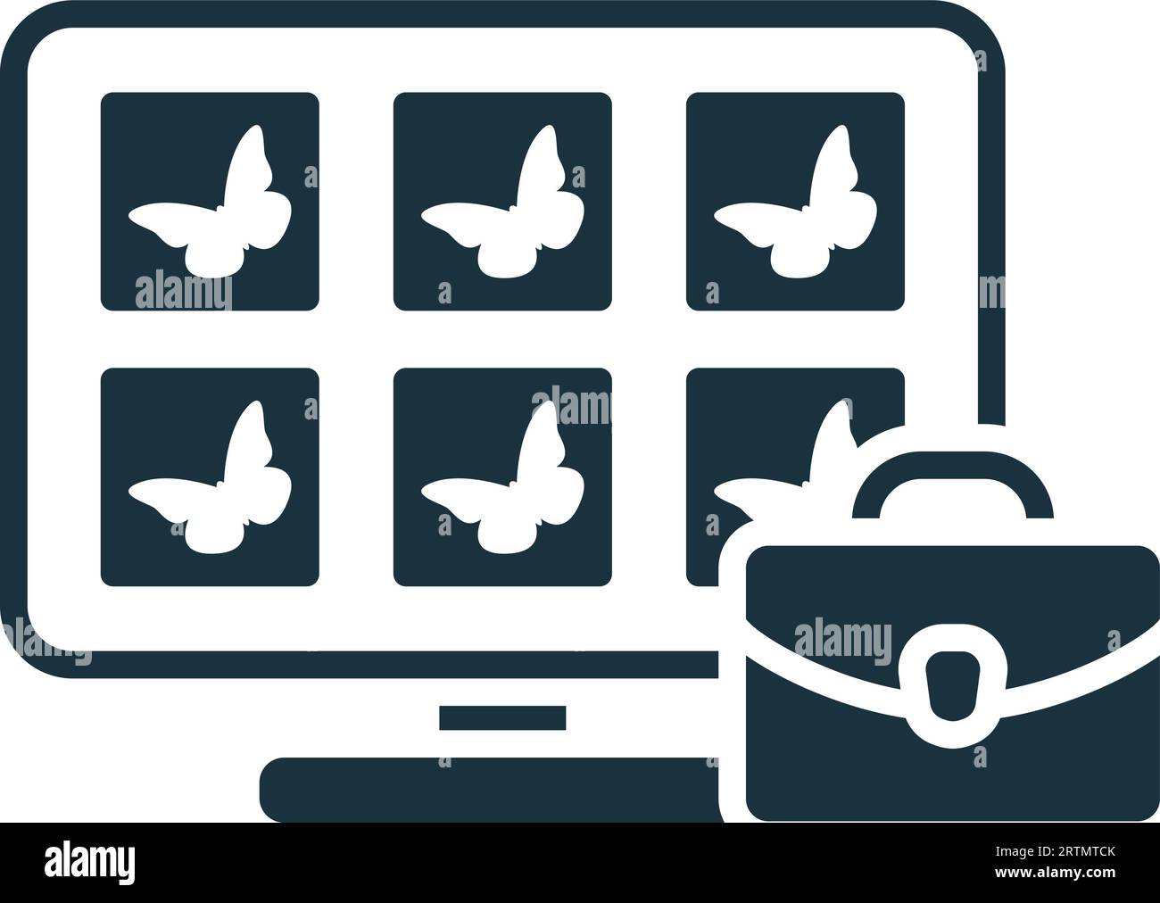 Online portfolio icon. Monochrome simple sign from freelance collection ...