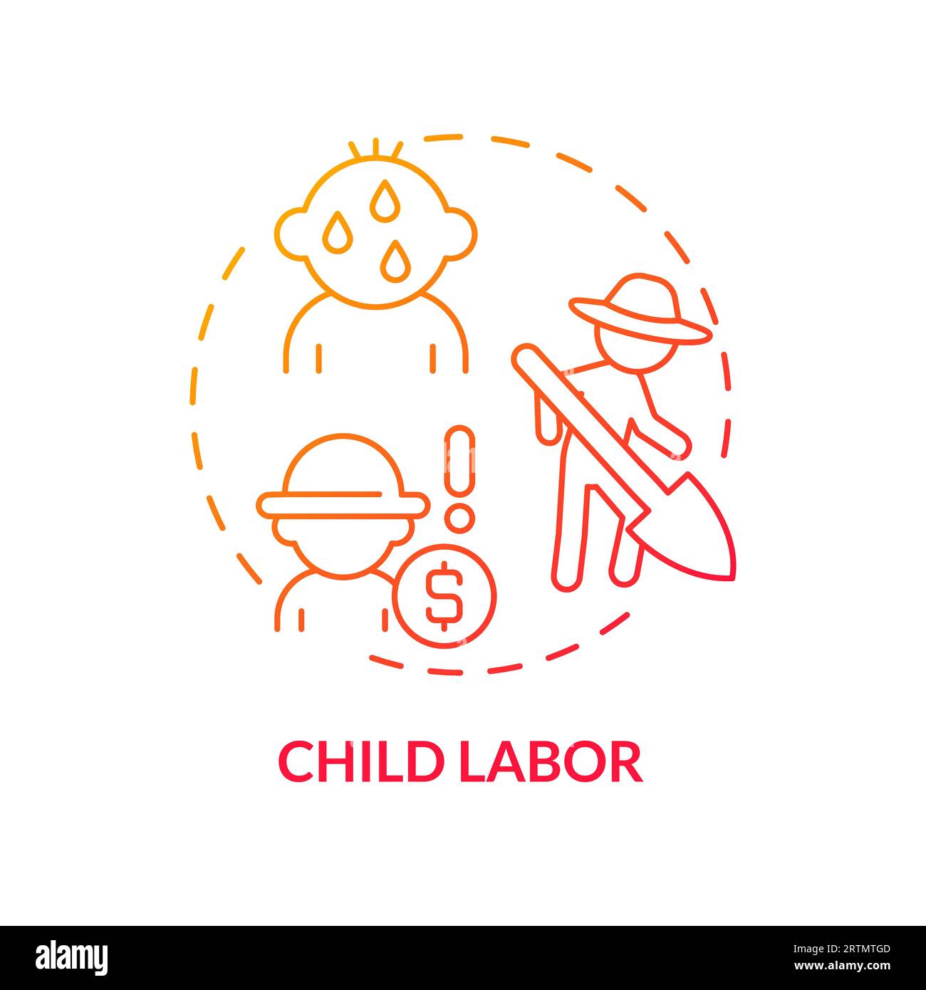 Child labor red gradient concept icon Stock Vector Image & Art - Alamy