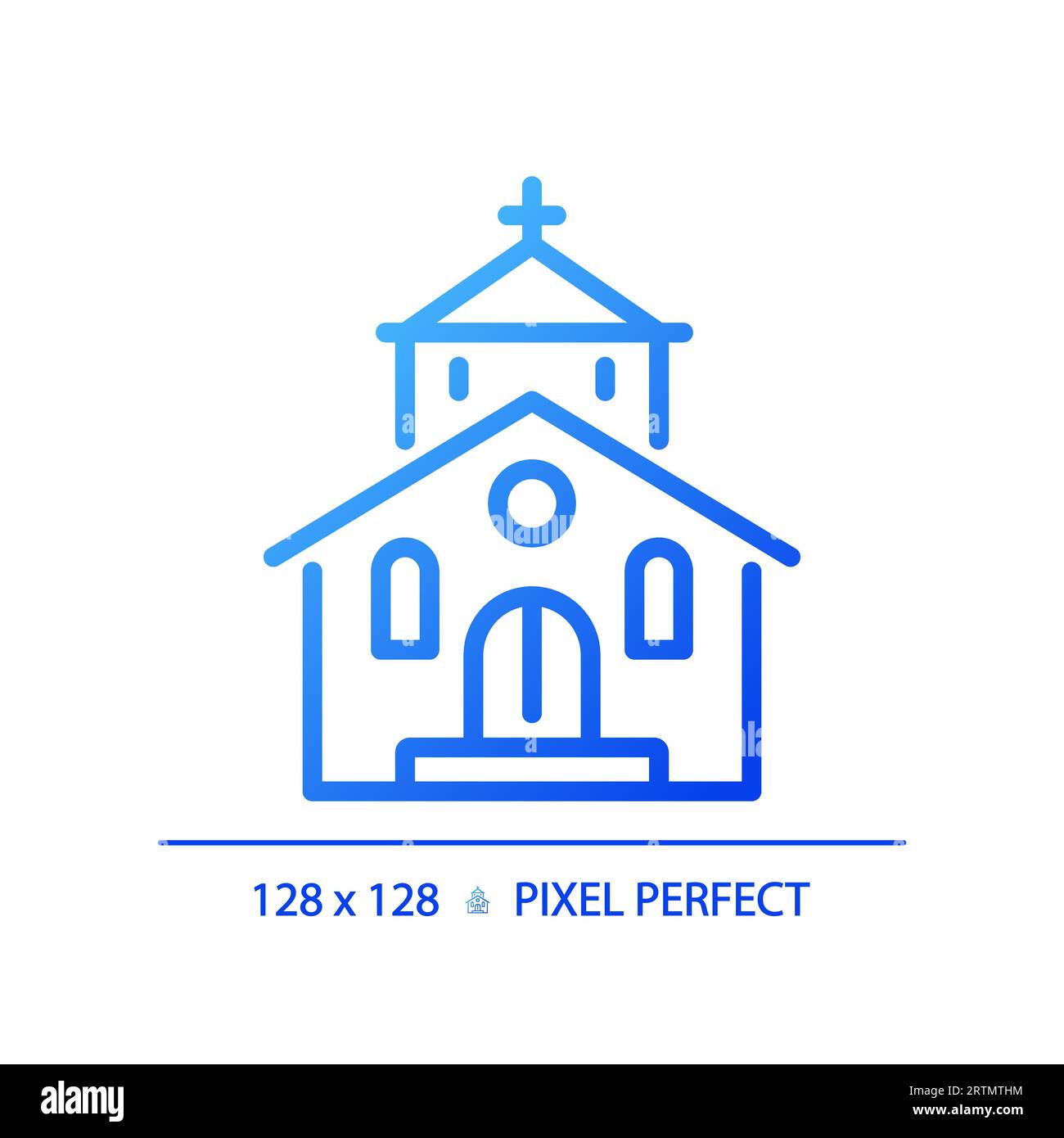 2D blue gradient thin line church icon Stock Vector Image & Art - Alamy