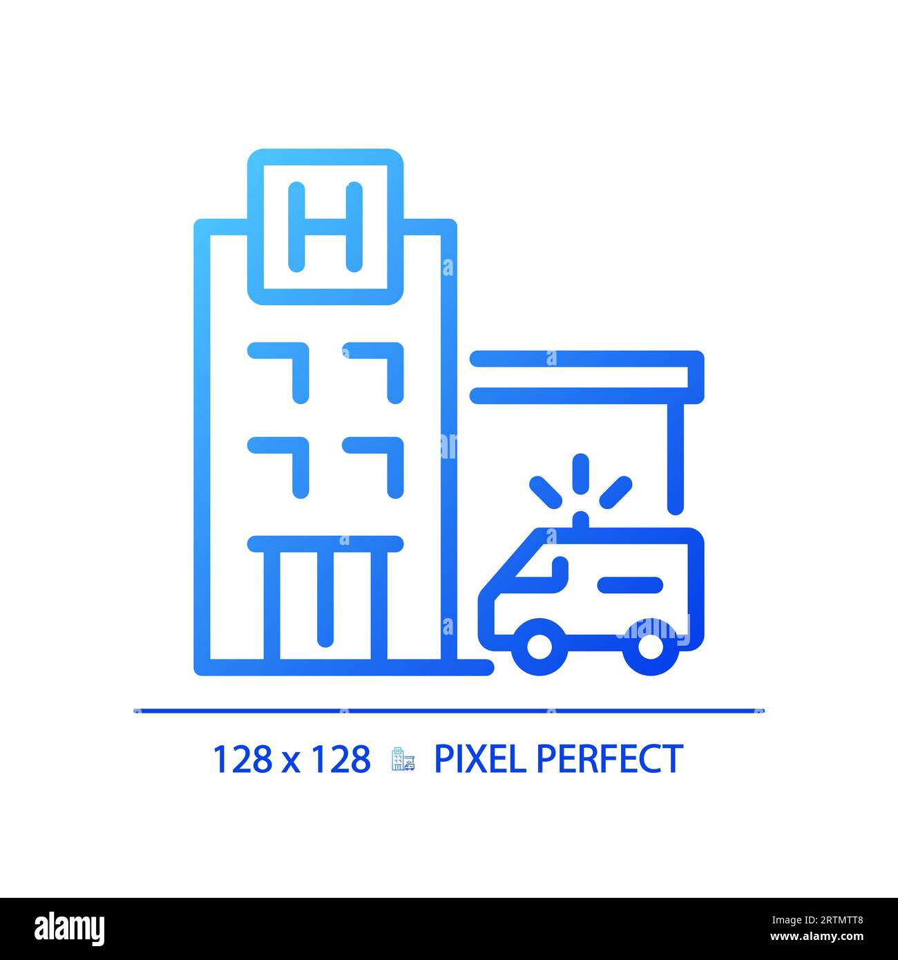 2D blue gradient thin line hospital icon Stock Vector Image & Art - Alamy